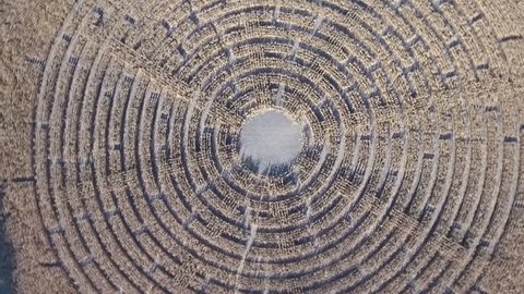 Aerial Labyrinth Corn Field Stock Footage Video (100% Royalty-free ...