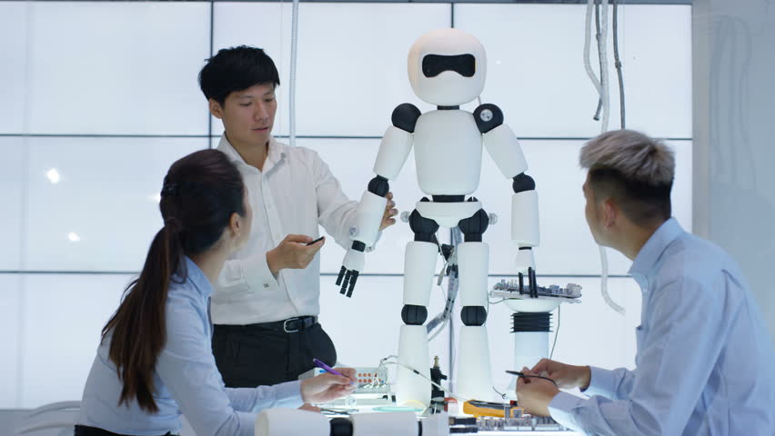 4k Technical Design Team Collaborating Stock Footage Video (100% ...