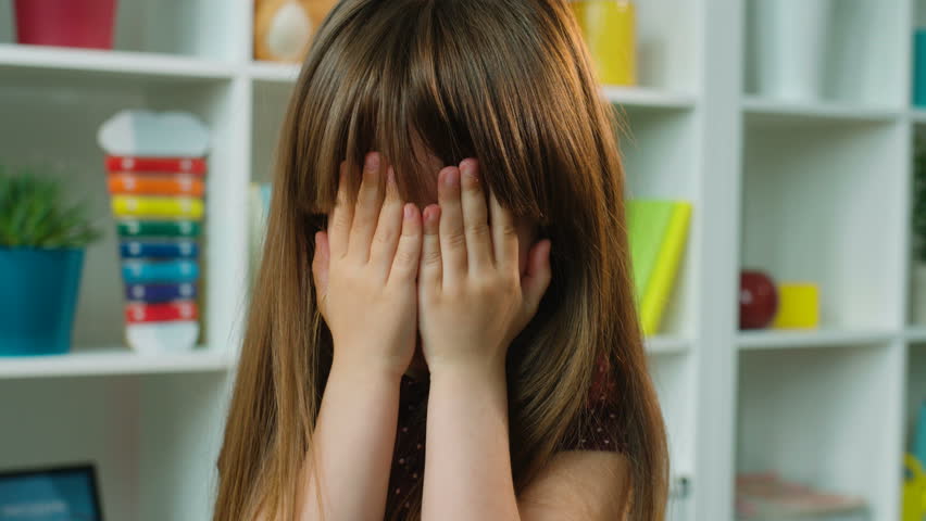 cute little girl covers her face Stock Footage Video (100% Royalty-free ...