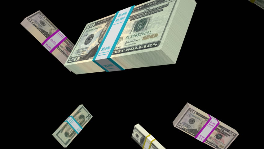money falling stacks alpha channel loopable Stock Footage Video (100% ...