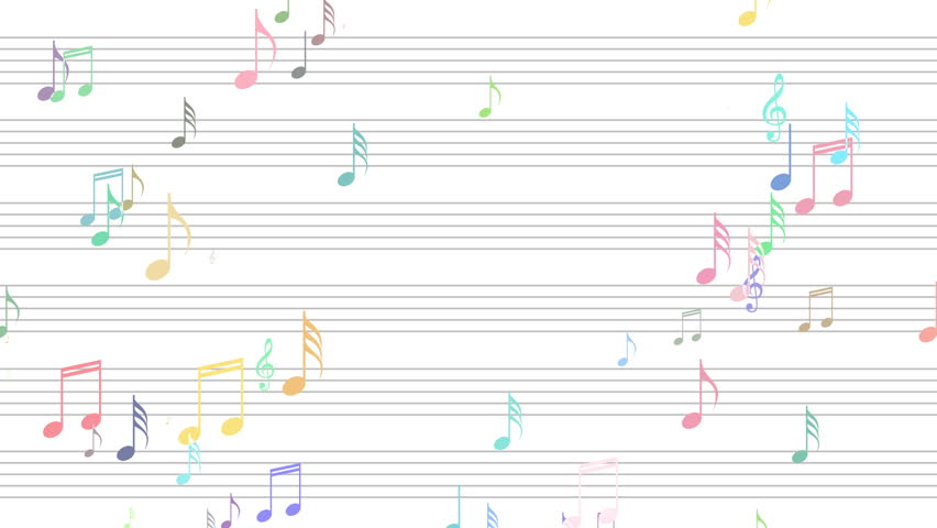 Colorful Musical Notes Looping Animated Stock Footage Video (100% ...