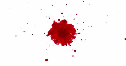Blood Dripping Against White Background Slow Stock Footage Video (100% ...