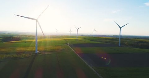 Animated Offshore Wind Farm On White Stock Footage Video (100% Royalty ...