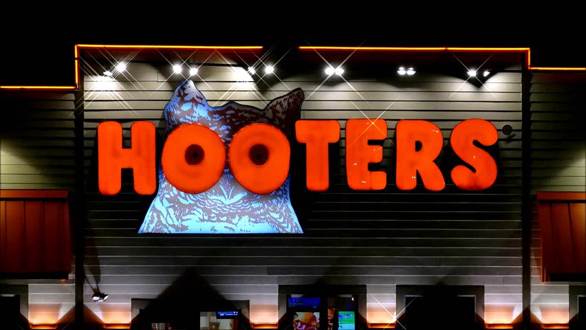 Hooters Restaurant Sign Zoom Loop Saugus Stock Footage Video (100% ...