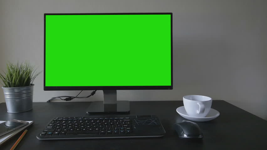 Green Screen Desktop Set On Table Stock Footage Video (100% Royalty ...
