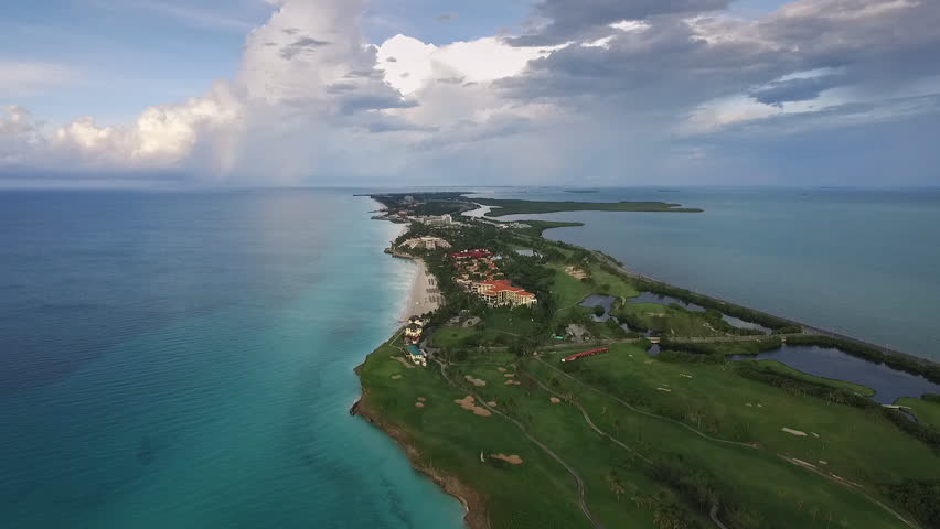 drone flying over varadero cuba aerial Stock Footage Video (100% ...