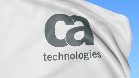 Waving Flag Ca Technologies Logo Seamles Stock Footage Video (100% ...
