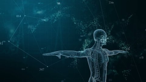 biometric scan human body data infographics Stock Footage Video (100% ...