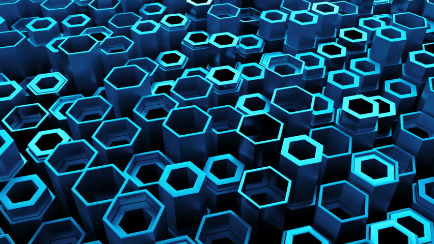 scrolling hexagon background animation - loop Stock Footage Video (100% ...