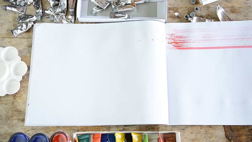 woman painting stoke color your presentation Stock Footage Video (100% ...