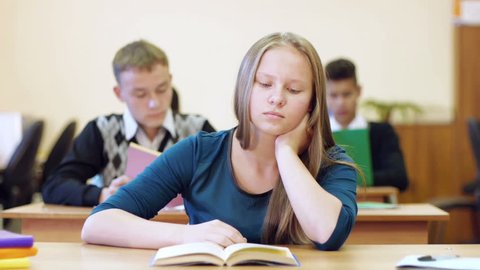 Beautiful Student Thinking During Exam On Stock Footage Video (100% ...