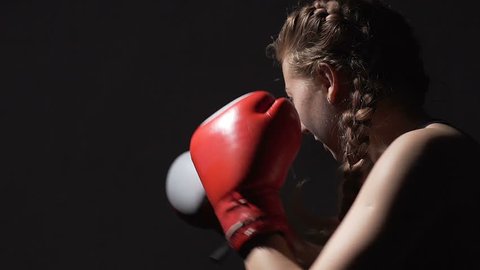 Slowmotion Woman Braids Boxing Before Fight Stock Footage Video (100% ...
