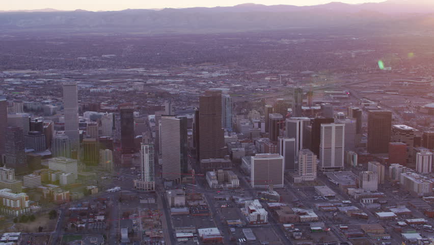 Denver, Colorado Circa-2017, Aerial View Stock Footage Video (100% ...