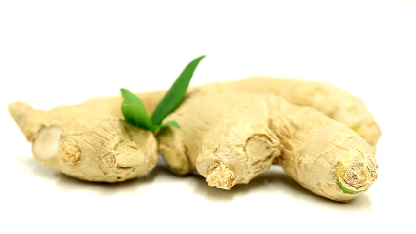 Ginger Root Over White Background Stock Footage Video (100% Royalty ...