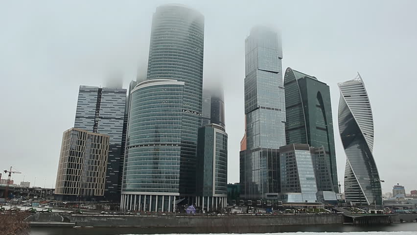 moscow new architectural high-rise buildings evolutionary Stock Footage ...