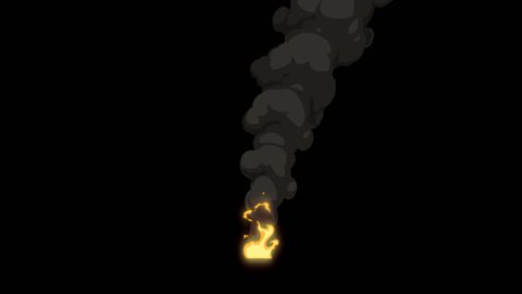 Fire Billowing Smoke 2d Animation Loop Stock Footage Video (100% ...