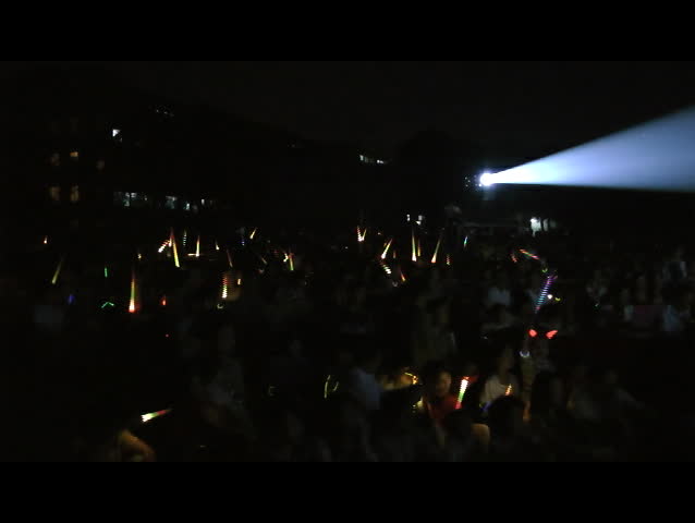 Concert, the Audience Waving Light Stock Footage Video (100% Royalty ...