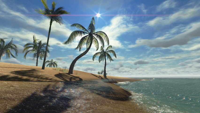 Sunset On Desert Island Stock Footage Video (100% Royalty-free) 2772743 ...