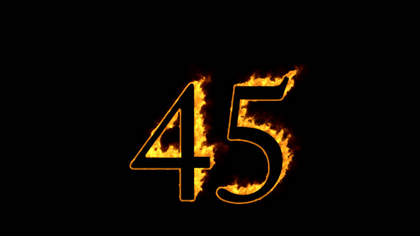 fire number 45 on black background Stock Footage Video (100% Royalty ...