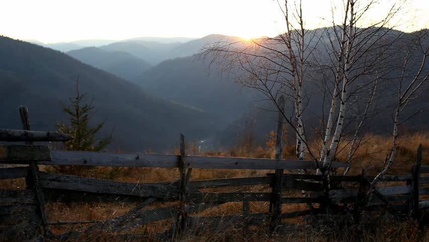 Sunset Over a Wooden Fence Stock Footage Video (100% Royalty-free ...