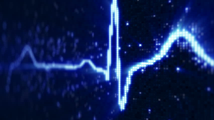 blue ekg electrocardiogram waveform on monitor Stock Footage Video (100 ...