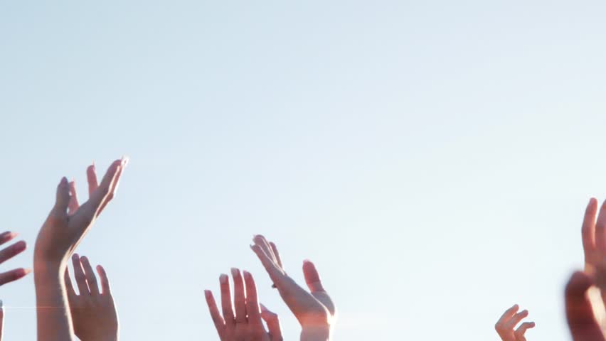 hands raised sky crowd people Stock Footage Video (100% Royalty-free ...