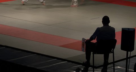 Referee Who Judges Kyokushin Karate Competition Stock Footage Video ...