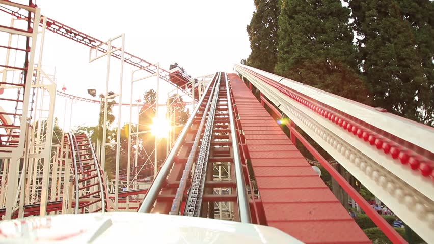 Roller Coaster Going Hill Stock Footage Video (100% Royalty-free ...