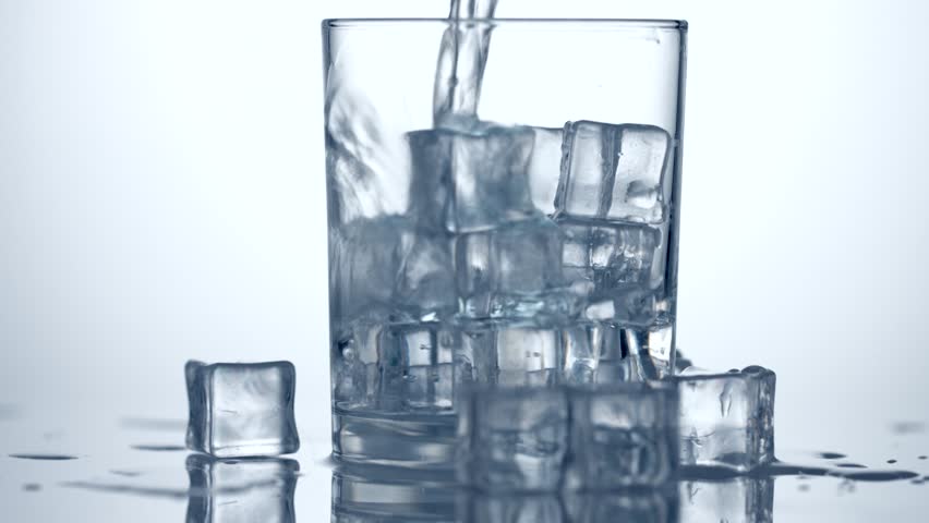 pouring fresh water on ice cubes Stock Footage Video (100% Royalty-free ...