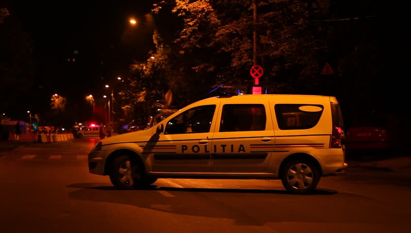 police car blocks traffic emergency area Stock Footage Video (100% ...