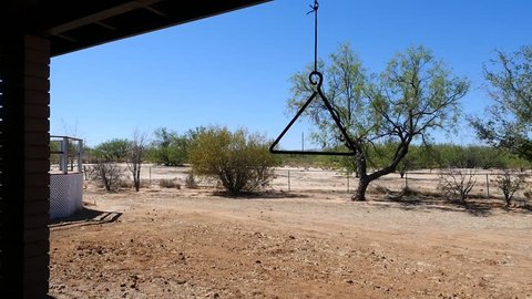 Woman Ringing Traditional Ranch Dinner Bell Stock Footage Video (100% ...