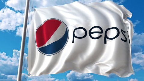 Waving Flag Pepsi Logo Against Moving Stock Footage Video (100% Royalty ...