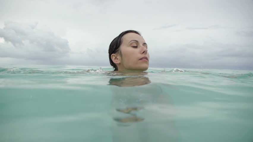 Survivor Swimming Sea Fear Drowning Getting Stock Footage Video (100% ...