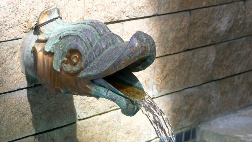 4k Bronze Fish Water Fountain Stock Footage Video (100% Royalty-free ...