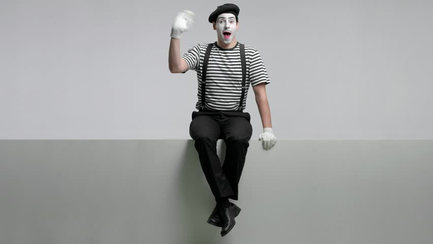 Mime Sitting On a Panel Stock Footage Video (100% Royalty-free ...