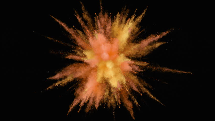 Colorful Powderparticles Fly After Being Exploded Stock Footage Video ...