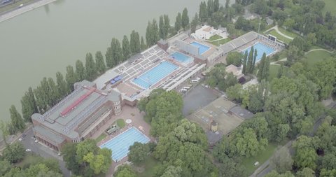 Aerial Video Shows Hajos Alfred Swimming Stock Footage Video (100% ...