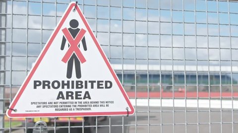 Unsafe Restricted Area Signs Pedestrian Traffic Stock Footage Video ...