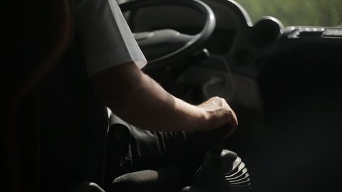 Bus Driver Driving Along Road Stock Footage Video (100% Royalty-free ...