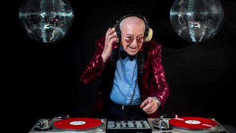 Amazing Dj Grandpa Older Man Djing Stock Footage Video (100% Royalty ...