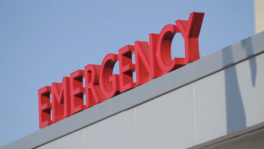 Bright Red Emergency Sign On Stock Footage Video (100% Royalty-free ...