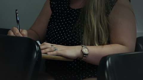 Dramatic Detention Concept Female Detention Writing Stock Footage Video ...