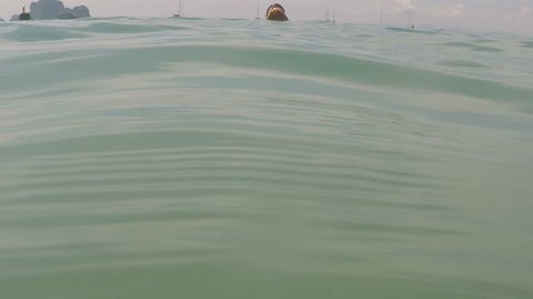 Underwater View Man Diving Under Water Stock Footage Video (100% ...