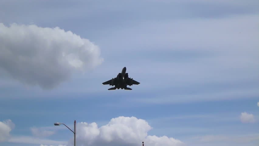 F15 Fighter Jet Flying Overhead Stock Footage Video (100% Royalty-free ...