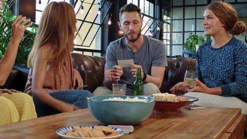 Party Interaction Friends Having Beers Guessing Stock Footage Video ...