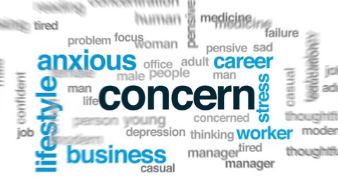 Concern Animated Word Cloud Text Design Stock Footage Video (100% ...