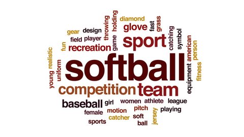 Softball Animated Word Cloud Text Design Stock Footage Video (100% ...