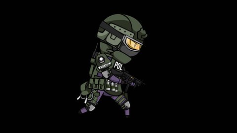 Seamless Animation Cartoon Special Force Soldier Stock Footage Video ...