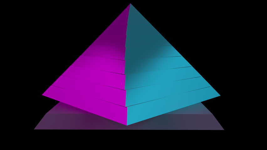 Rotating Sliced Pyramid. 3d Graphics, Stock Footage Video (100% Royalty ...