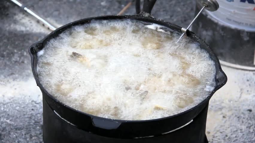 Fish in Boiling Cooking Oil Stock Footage Video (100% Royalty-free ...